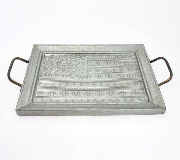 SISTER ROAD BY JG 22' X 12' Embossed Galvanized Metal Tray - One-color