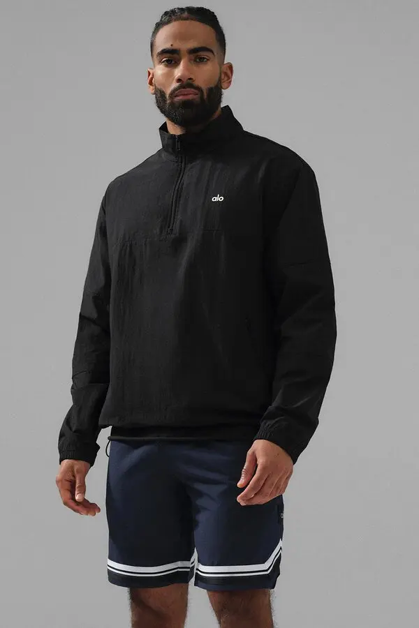 Alo Yoga Lightweight Takeaway Track Pullover Top In Size - Black