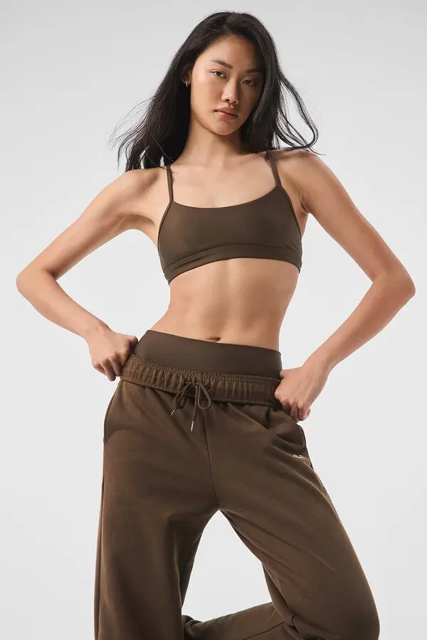 Alo Yoga Airlift Intrigue Bra In Brown, Size - Espresso | Editorialist
