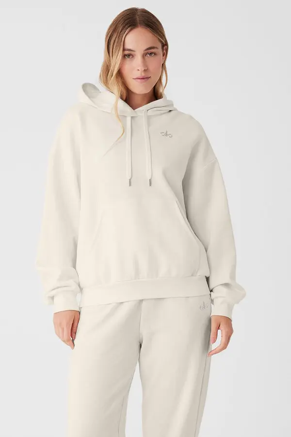 Alo Yoga Accolade Hoodie In Beige, Size - Bone | Editorialist