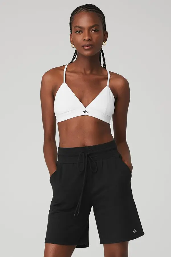 Alo Yoga Splendor Bra In Size - White/Black | Editorialist