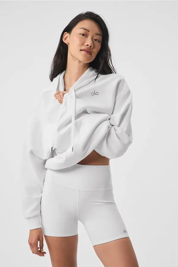 Alo Yoga Accolade Hoodie In Size - White | Editorialist