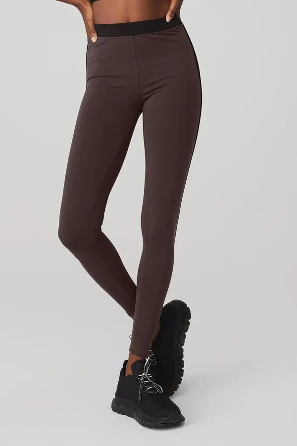 Alo Yoga Airbrush High-Waist Streamlined Legging In Brown, Size In  Raisin/Black - 30% Off | Editorialist