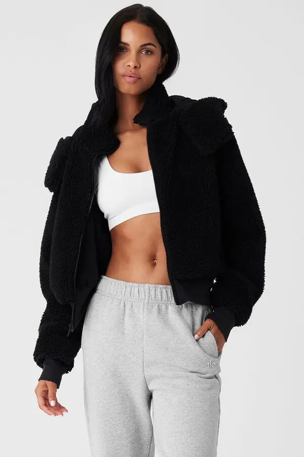 Alo Yoga Foxy Sherpa Jacket - Black | Editorialist
