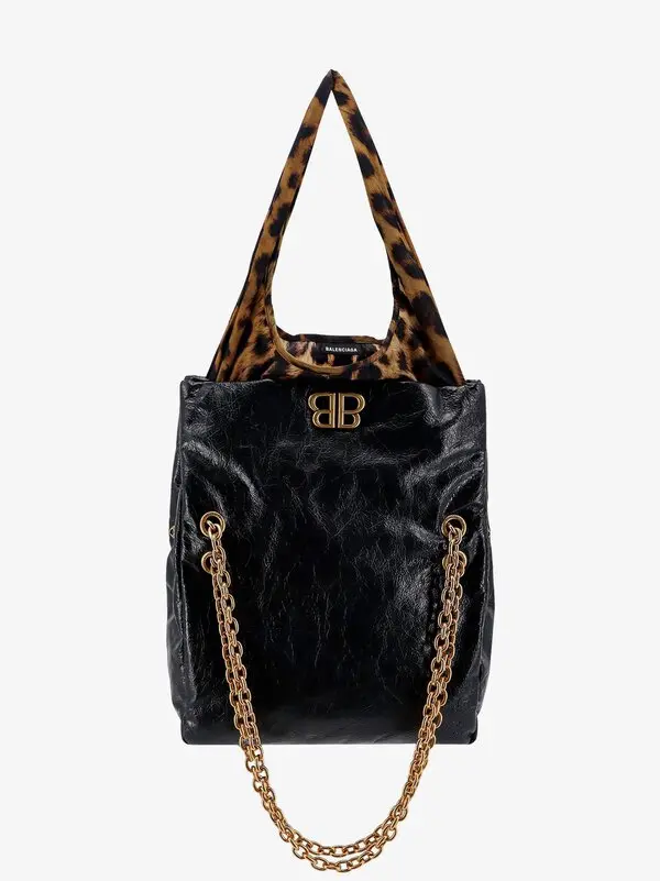 Balenciaga Leather Shoulder Bag With Animalier Insert