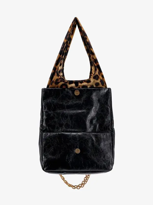 Balenciaga Leather Shoulder Bag With Animalier Insert