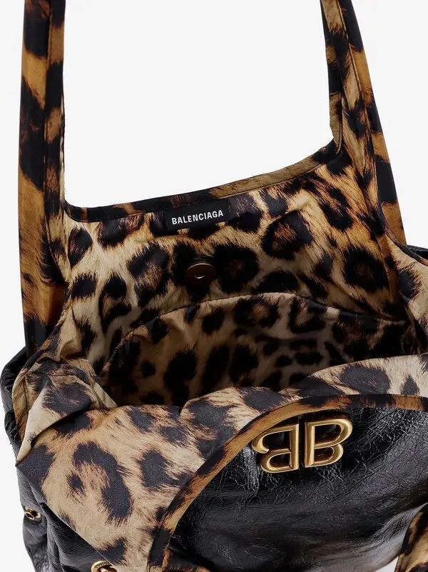 Balenciaga Leather Shoulder Bag With Animalier Insert