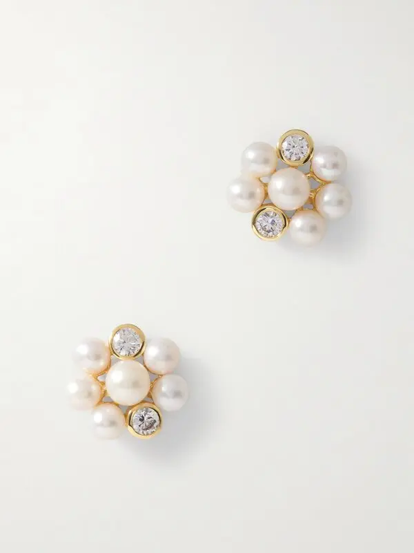 Completedworks Lightdrops Gold-vermeil, Pearl, And Zirconia Earrings - White