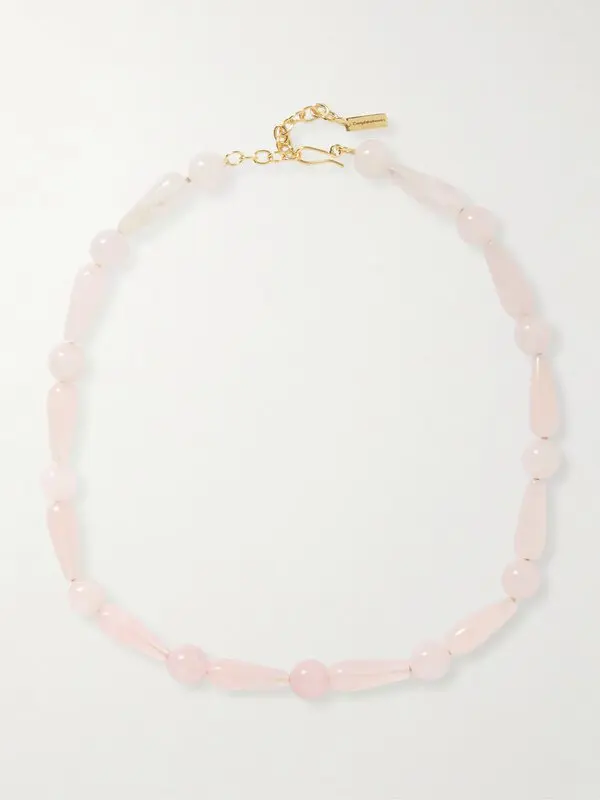 Completedworks The Depths Of Time Recycled Gold Vermeil Rose Quartz Necklace - Pink