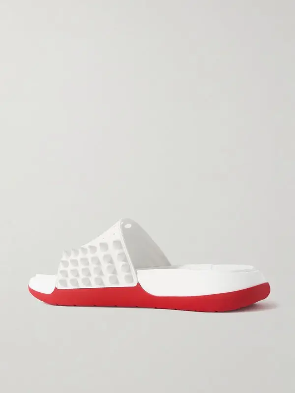 CHRISTIAN LOUBOUTIN Take It Easy Donna Spiked Rubber Slides - White