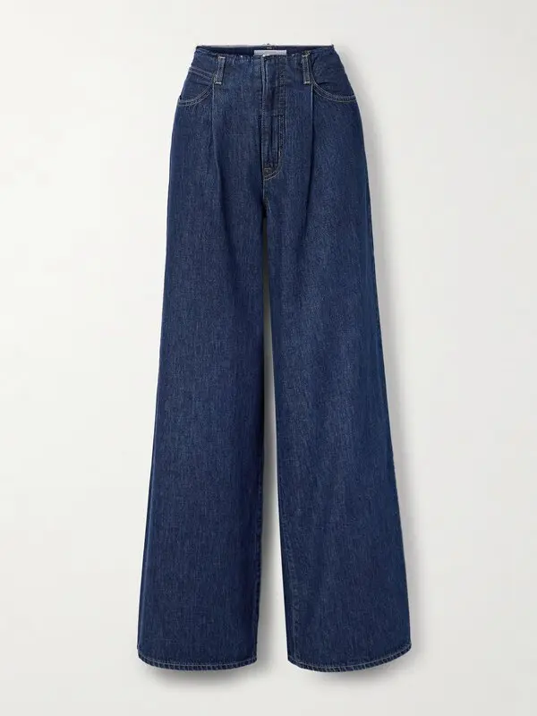 SLVRLAKE Taylor Pleated Wide-leg Jeans