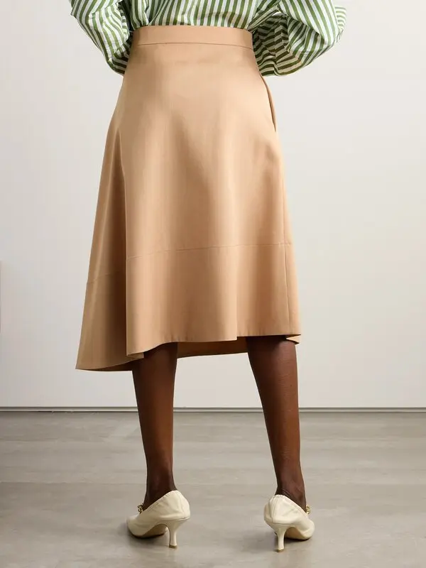 JIL SANDER Paneled Asymmetric Midi Skirt - Brown
