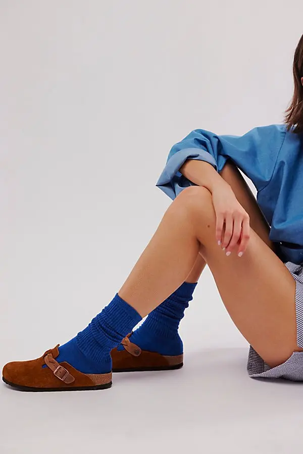 BIRKENSTOCK Boston Braid Clogs - Taupe Suede