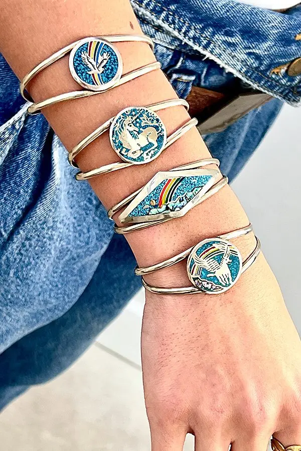 ANNA CORINNA Vintage Alpaca Silver Cuff - Dragon