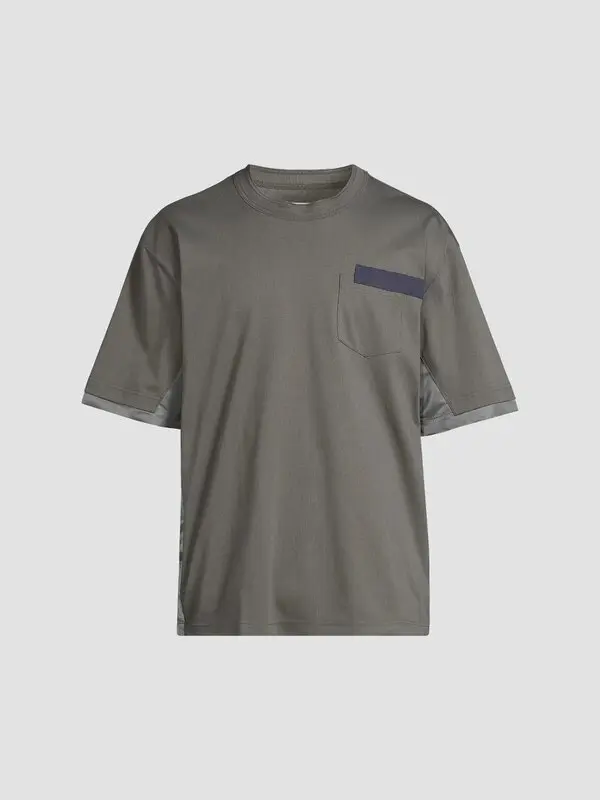Sacai Cotton Mixed-media T-shirt - Gray