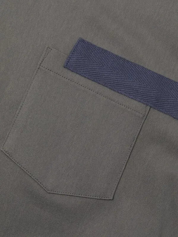 Sacai Cotton Mixed-media T-shirt - Gray