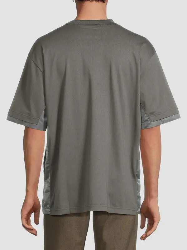 Sacai Cotton Mixed-media T-shirt - Gray