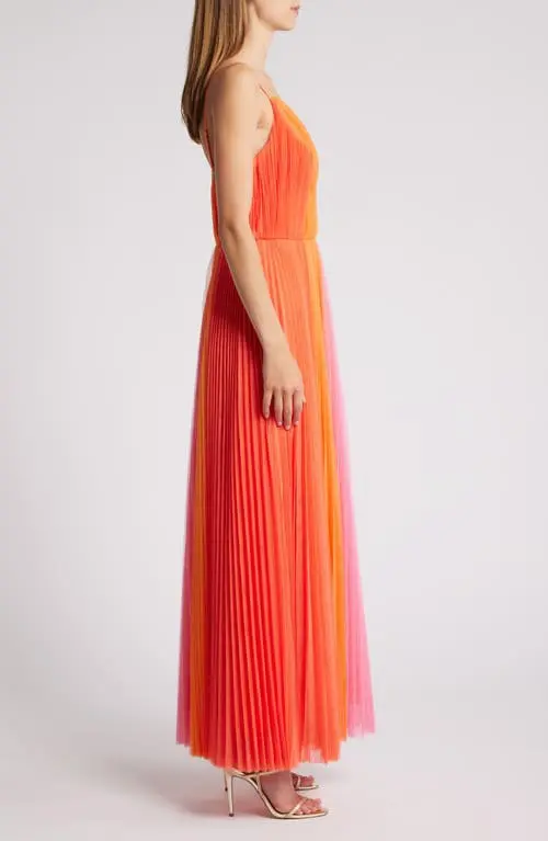 HUTCH Colorblock Pleated Tulle Gown