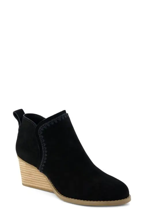 Toms Kaia Suede Wedge Bootie - Black