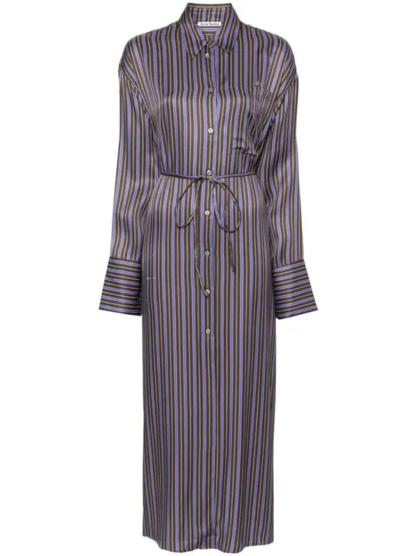 Acne Studios Striped Midi Shirt Dress