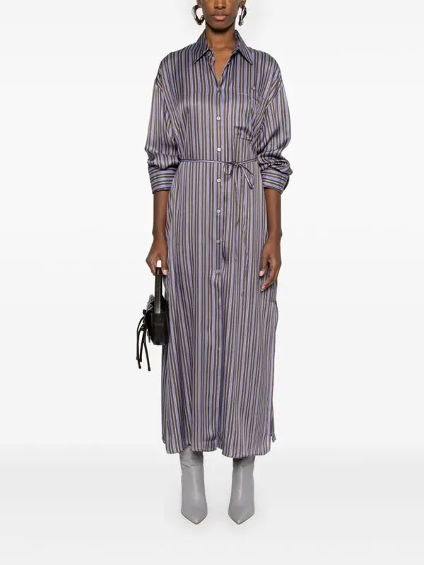 Acne Studios Striped Midi Shirt Dress