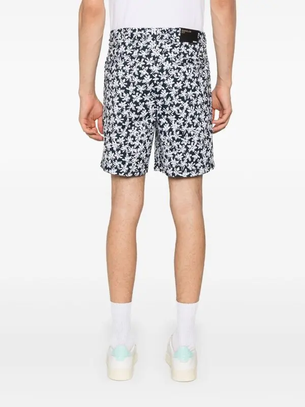 BOSS Karlos Floral-print Chino Shorts - Blue