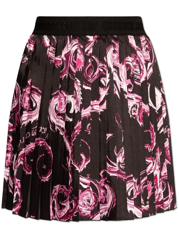 Versace Abstract-pattern Mini Skirt - Black