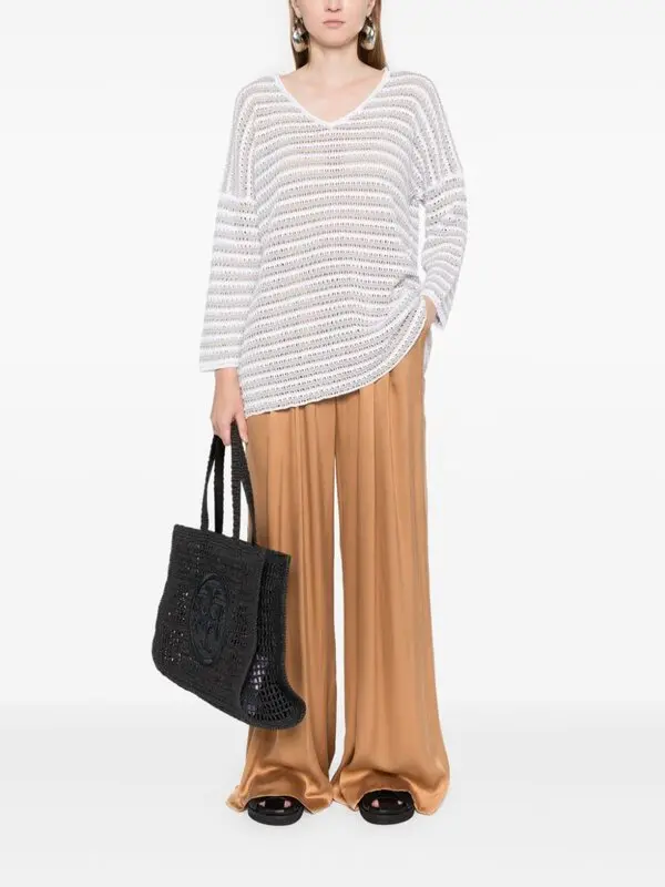 LE TRICOT PERUGIA Stripe Open-knit Jumper