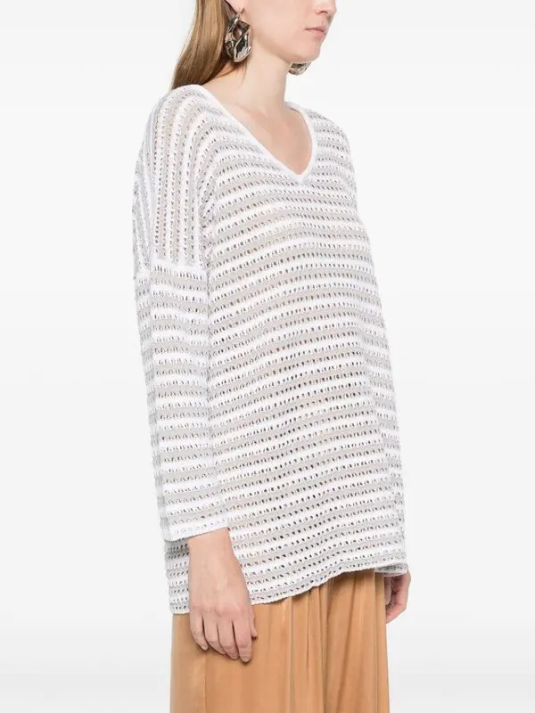 LE TRICOT PERUGIA Stripe Open-knit Jumper