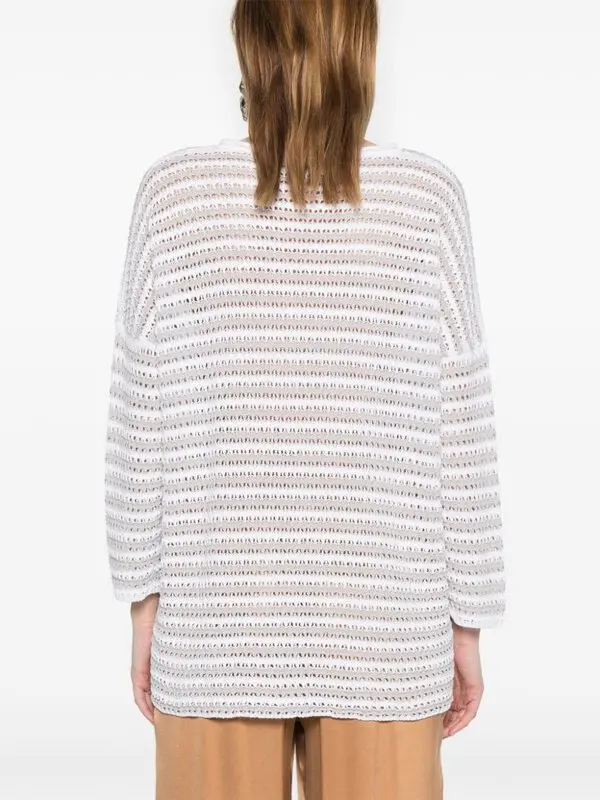 LE TRICOT PERUGIA Stripe Open-knit Jumper