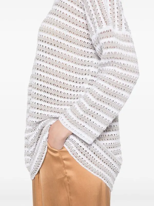 LE TRICOT PERUGIA Stripe Open-knit Jumper