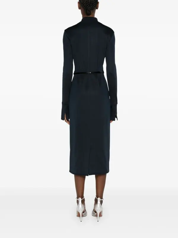 Givenchy Belted Polo-collar Midi Dress - Blue