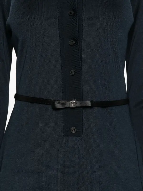 Givenchy Belted Polo-collar Midi Dress - Blue