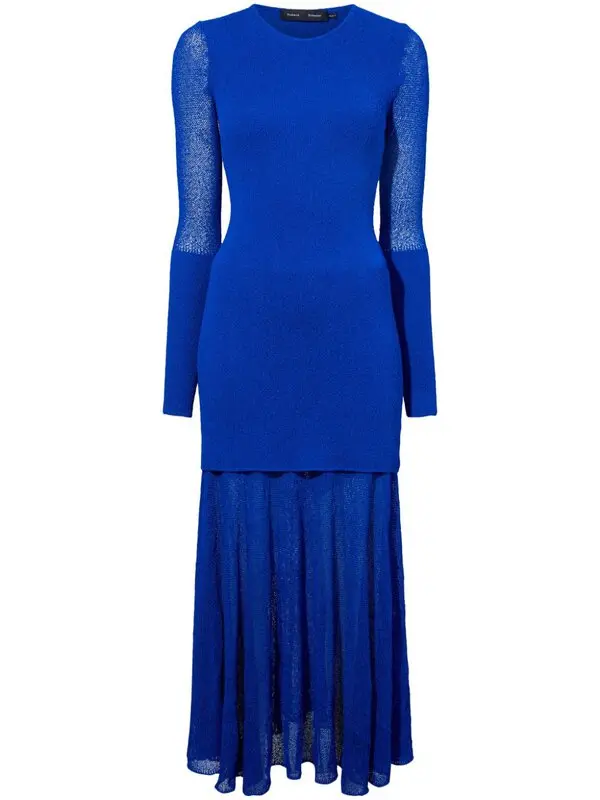 Proenza Schouler Anita Fine-knit Maxi Dress - Blue
