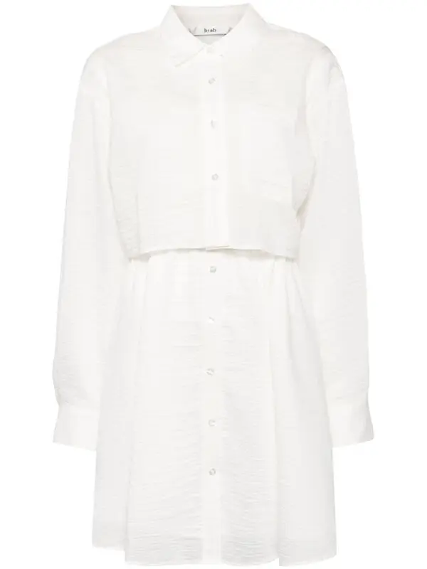 B+AB Crinkled Two-piece Dress Set - White