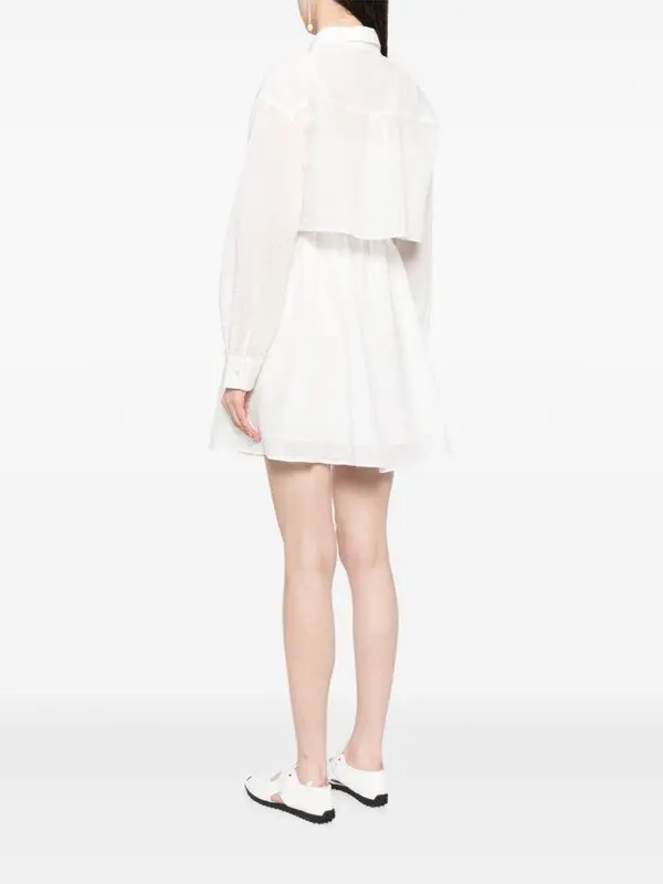 B+AB Crinkled Two-piece Dress Set - White