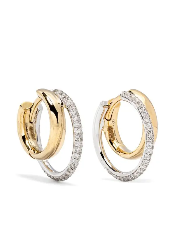 Yvonne Léon 9kt And Diamond Hula Hoop Earrings - Gold