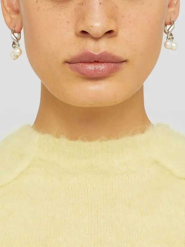 JIL SANDER Pearl-embellished Drop Earrings - Grey