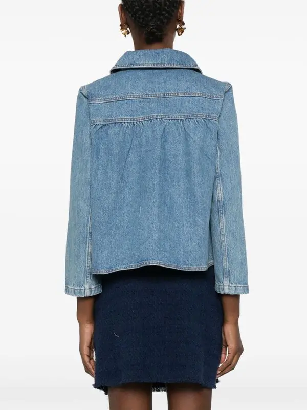 Ba&sh Tiny Denim Jacket - Blue