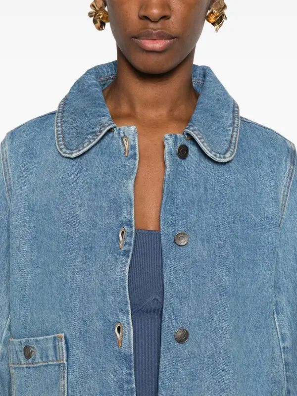 Ba&sh Tiny Denim Jacket - Blue