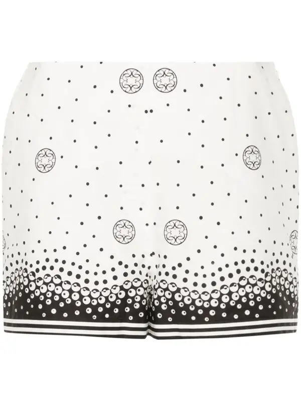 Elie Saab Monogram Cotton Shorts - White