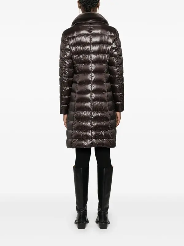 Herno Faux-fur Collar Puffer Coat - Brown