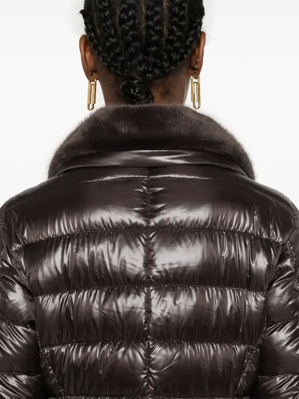 Herno Faux-fur Collar Puffer Coat - Brown