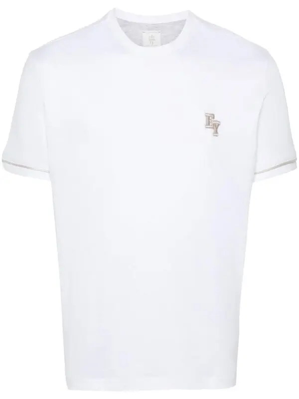 Eleventy Logo-embroidered Cotton T-shirt