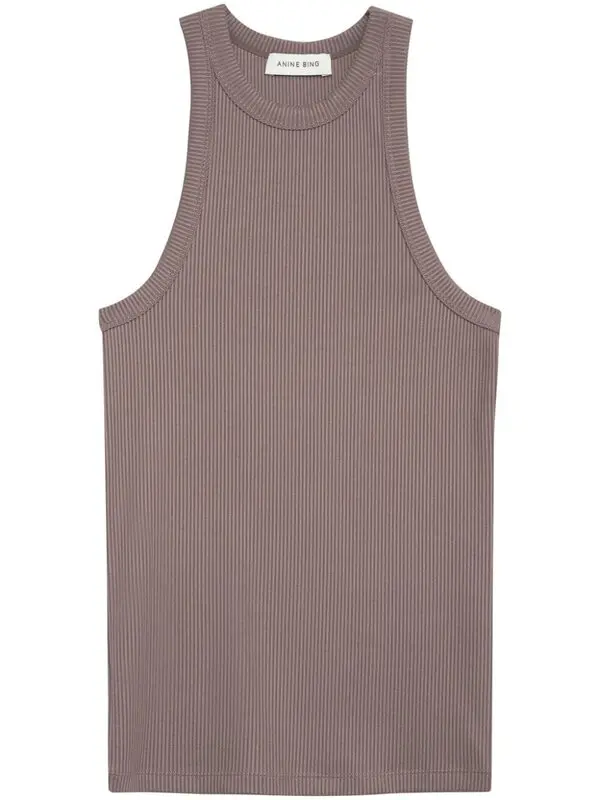 ANINE BING Eva Ribbed Tank Top - Brown