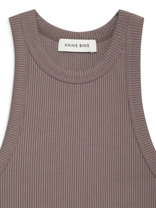 ANINE BING Eva Ribbed Tank Top - Brown