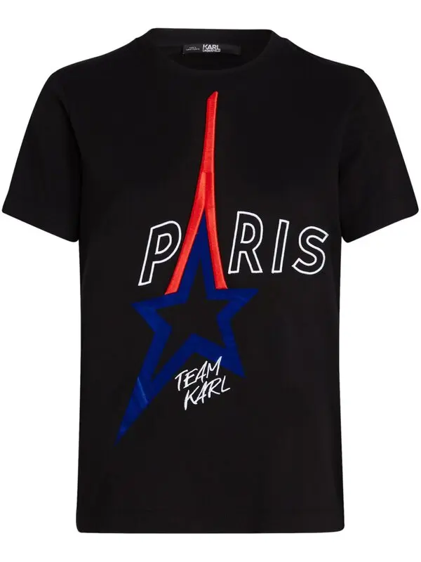 Karl Lagerfeld Paris Organic-cotton T-shirt - Black