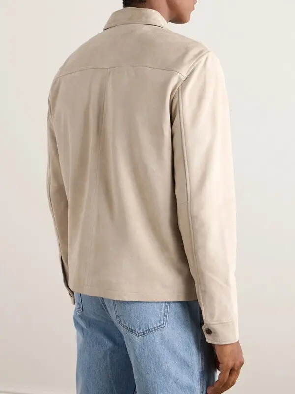 Buy Theory Hazelton Suede Jacket - Neutrals At 60% Off | Editorialist