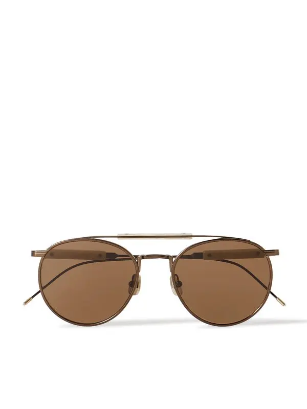 Brunello Cucinelli Aviator-style Gold-tone Sunglasses