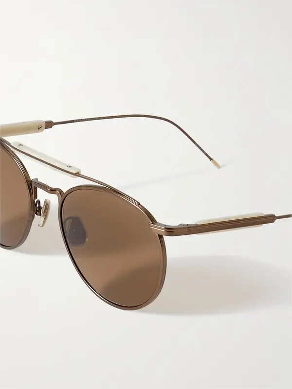 Brunello Cucinelli Aviator-style Gold-tone Sunglasses